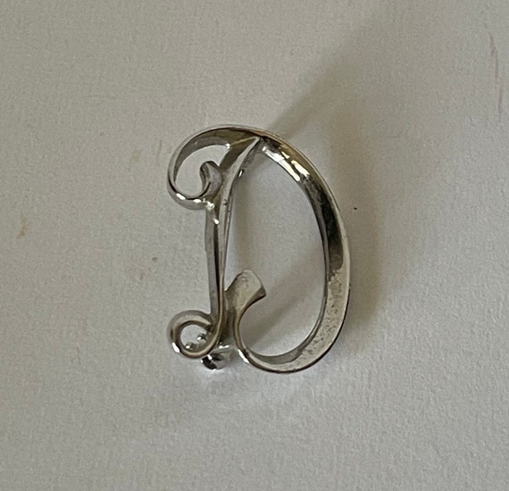 Vintage letter D brooch, signed Sarah letter d pin, s… - Gem