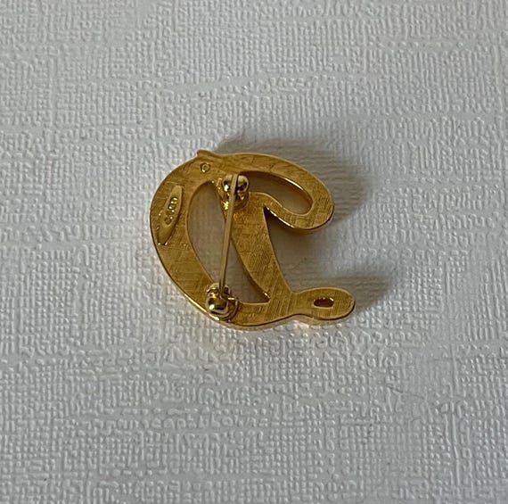 Vintage letter D brooch, signed letter d pin, rhinest… - Gem