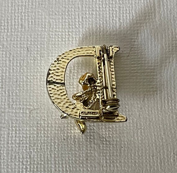 Vintage letter D brooch, signed L Razza letter brooch… - Gem