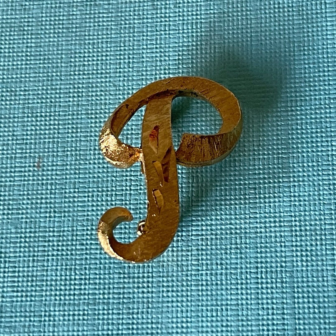 Vintage Letter P Brooch, Signed Mamselle Letter P Pin, Monogram P ...