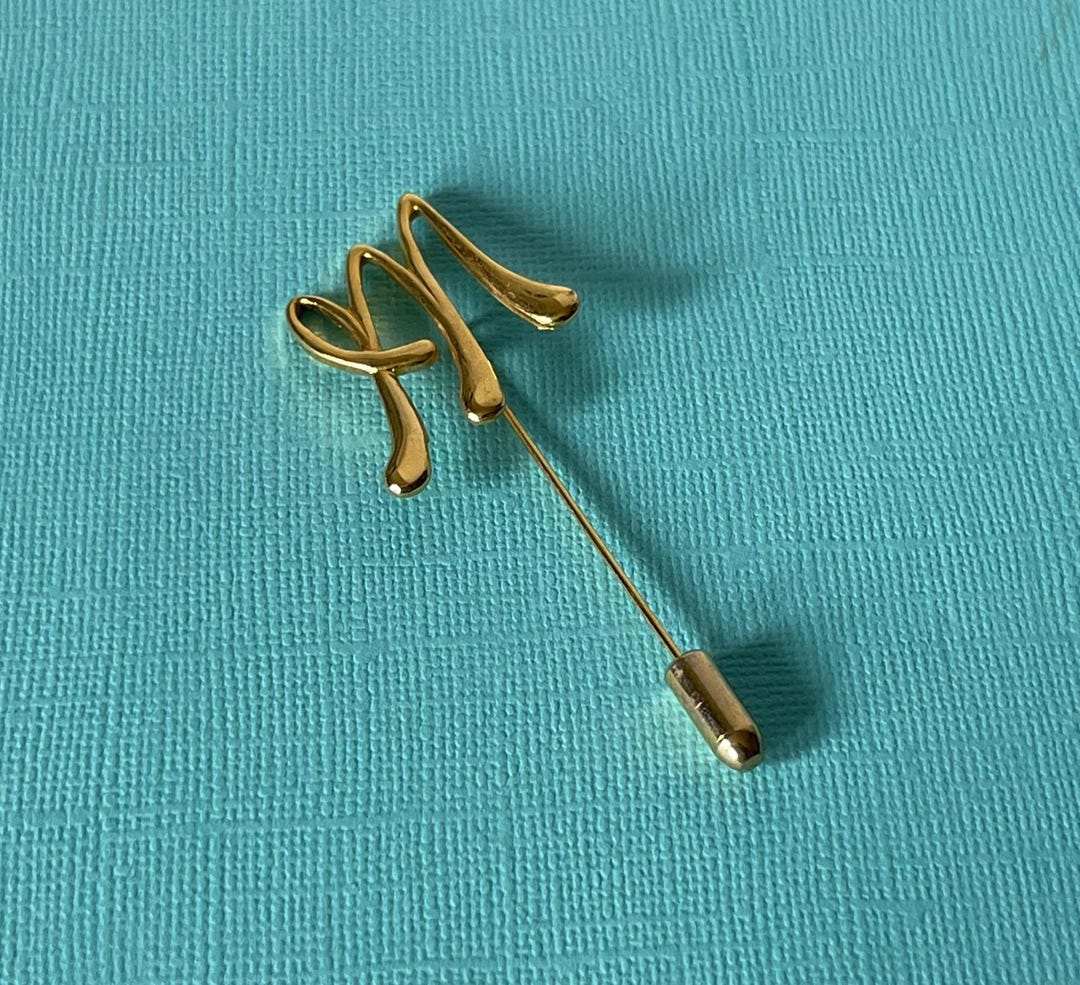 Vintage Letter M Stick Pin, Letter M Jewelry, Gold Letter M, Letter M ...
