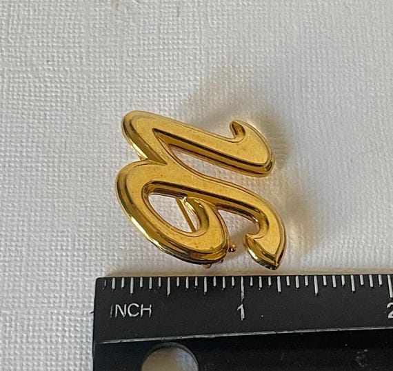Vintage letter N brooch, letter n pin, letter n vinta… - Gem