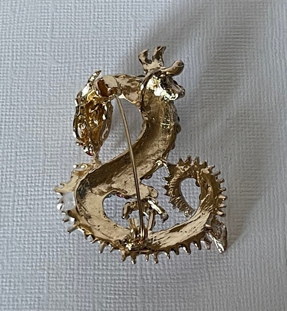 Rhinestone dragon brooch, Chinese dragon pin, lucky d… - Gem