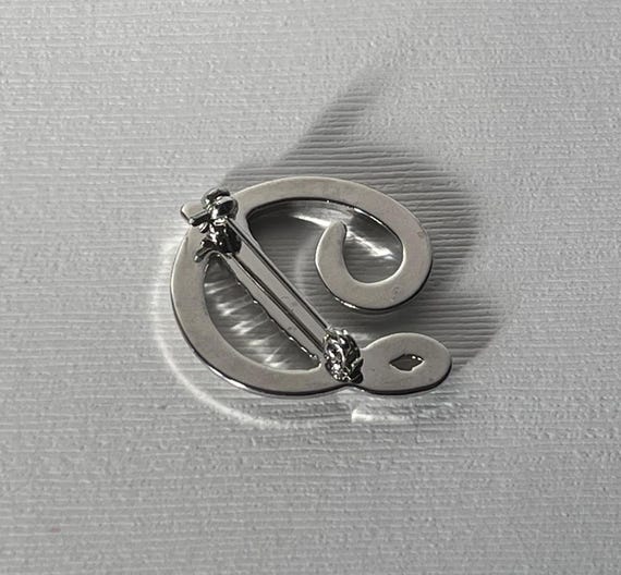 Vintage letter D brooch, rhinestone letter D pin, sil… - Gem