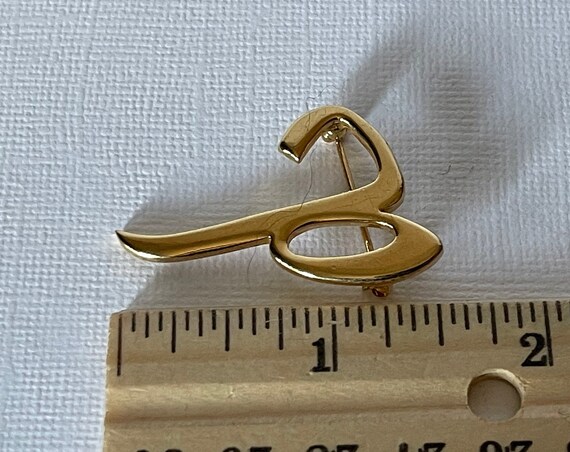 Vintage letter D brooch, letter D pin, monogram D bro… - Gem