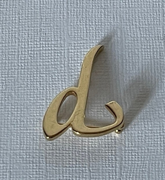 Vintage letter D brooch, letter D pin, monogram D bro… - Gem