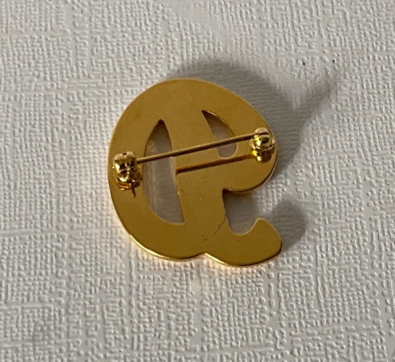 Vintage letter D brooch, gold letter D pin, letter d … - Gem