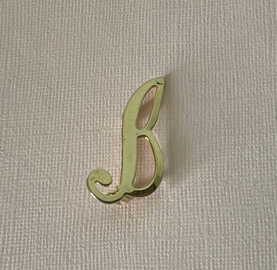 Vintage letter B brooch, letter b pin, gold letter b … - Gem