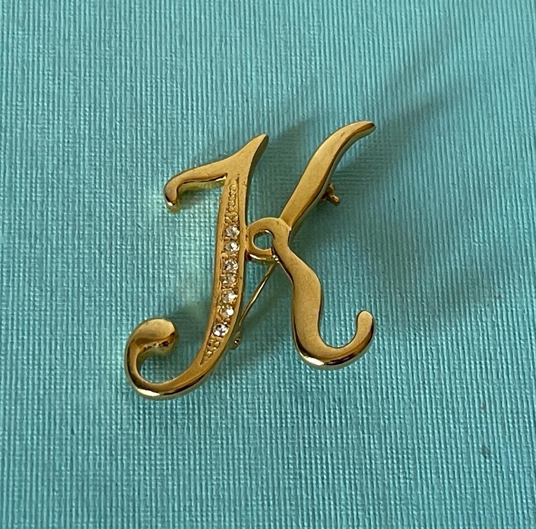 Vintage Letter K Pin, Letter K Jewelry, Letter K Vintage, Gold Letter K ...