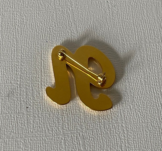 Vintage letter N brooch, Letter N jewelry, letter N p… - Gem
