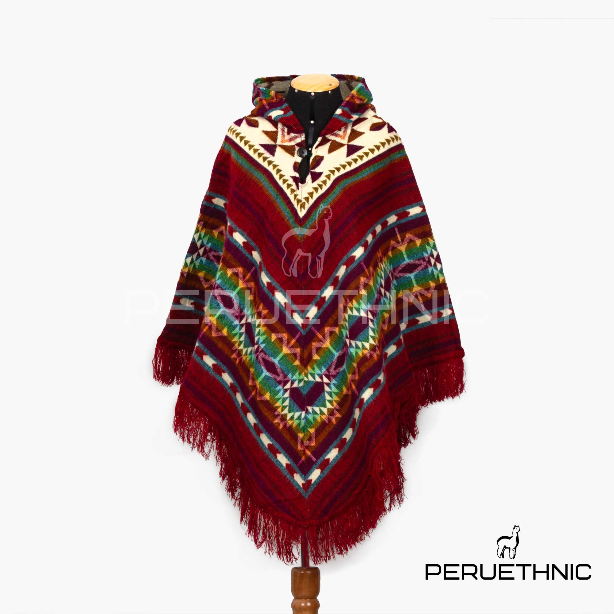 Alpaca Wool Poncho, Peruvian Poncho, Unisex Poncho, Hooded Poncho ...
