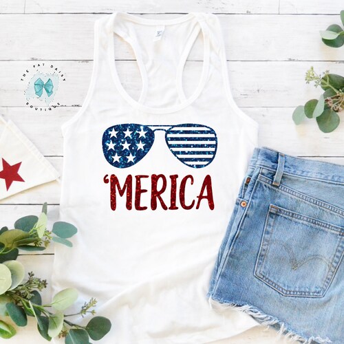 Merica Tank Top Women's 4th of July Tank July 4th Tank - Etsy