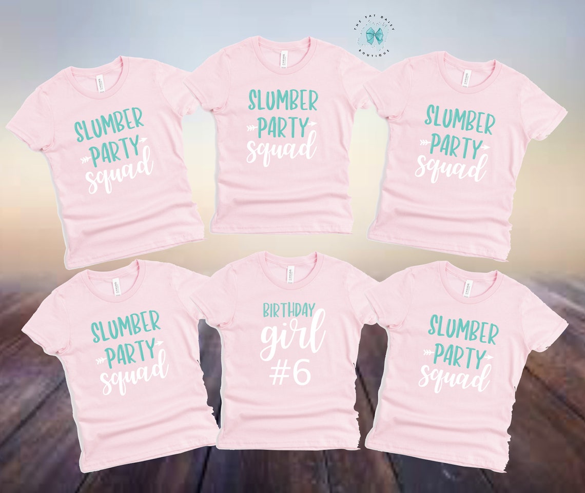 Slumber Party Squad T-shirts Slumber Birthday Sleepover Party | Etsy