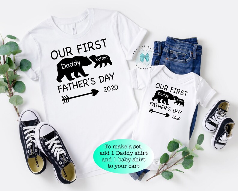 Daddy and me First Father's Day shirt set Matching daddy | Etsy