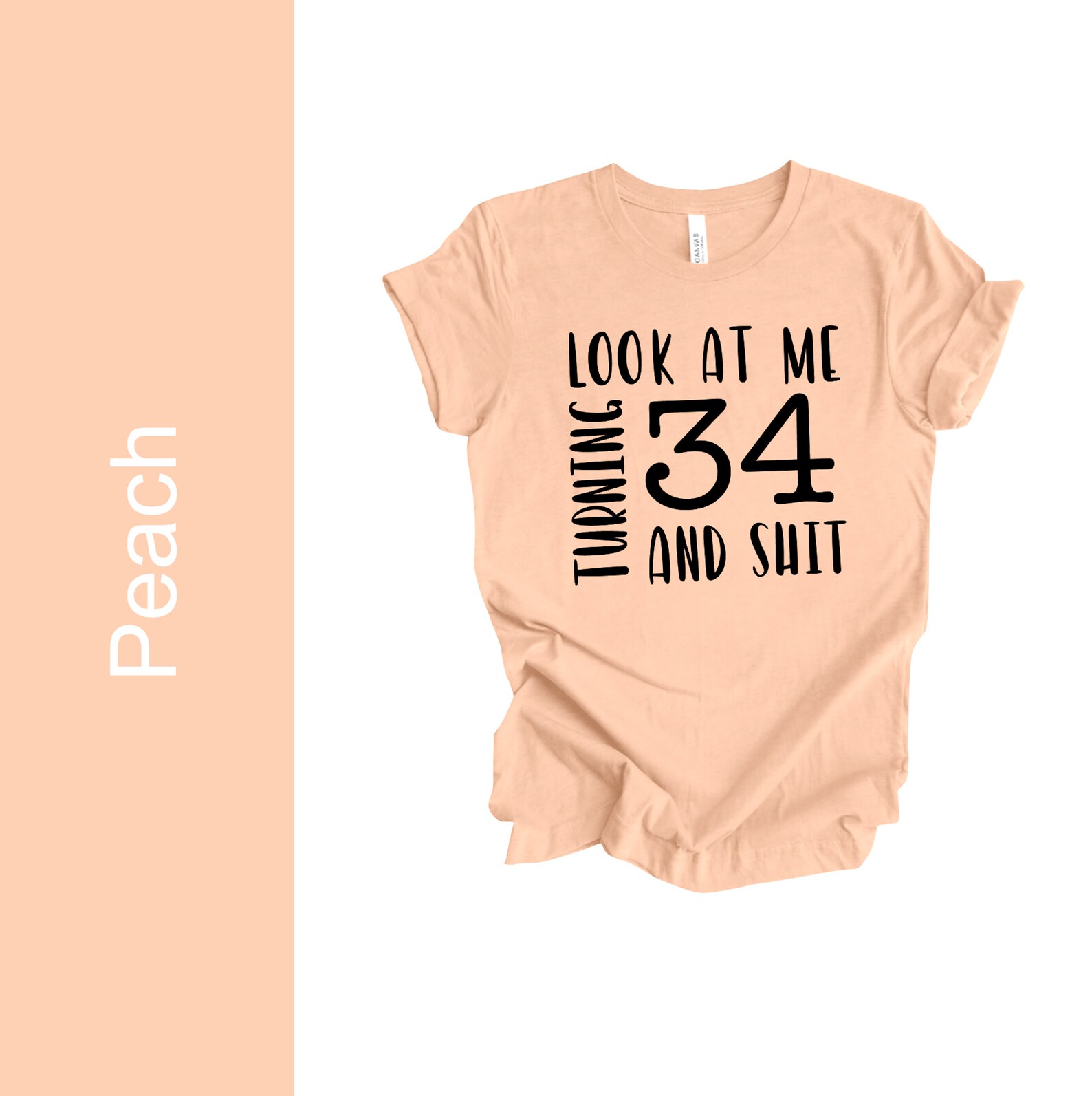 34th Birthday Shirt ©, Birthday Shirt Women, 34th Birthday T-shirt, 34 ...