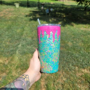 80s Retro Drip Glitter Tumblers - Etsy