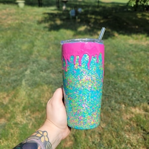 80s Retro Drip Glitter Tumblers - Etsy