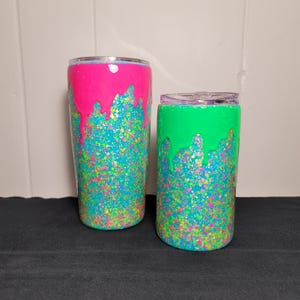 80s Retro Drip Glitter Tumblers - Etsy