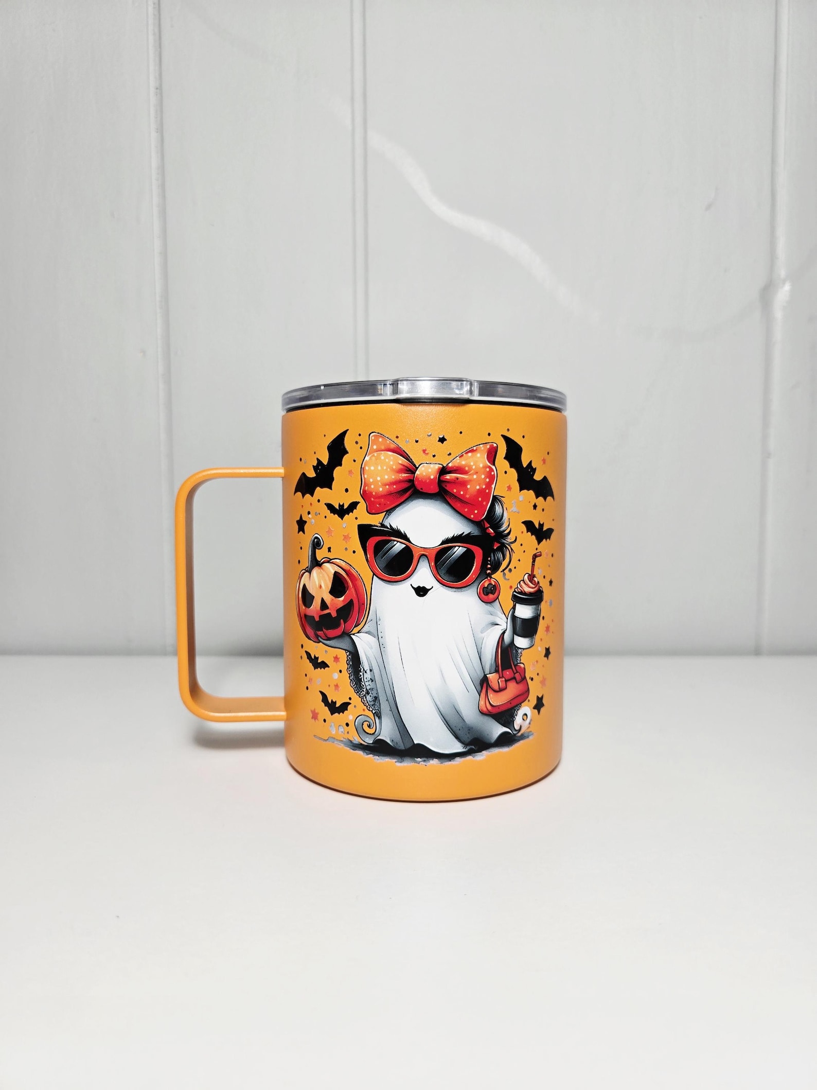 Fall Ghost 12 Oz Orange Camper Mug - Etsy