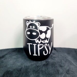 Tipsy & Tipped 12 Oz Wine Tumbler - Etsy