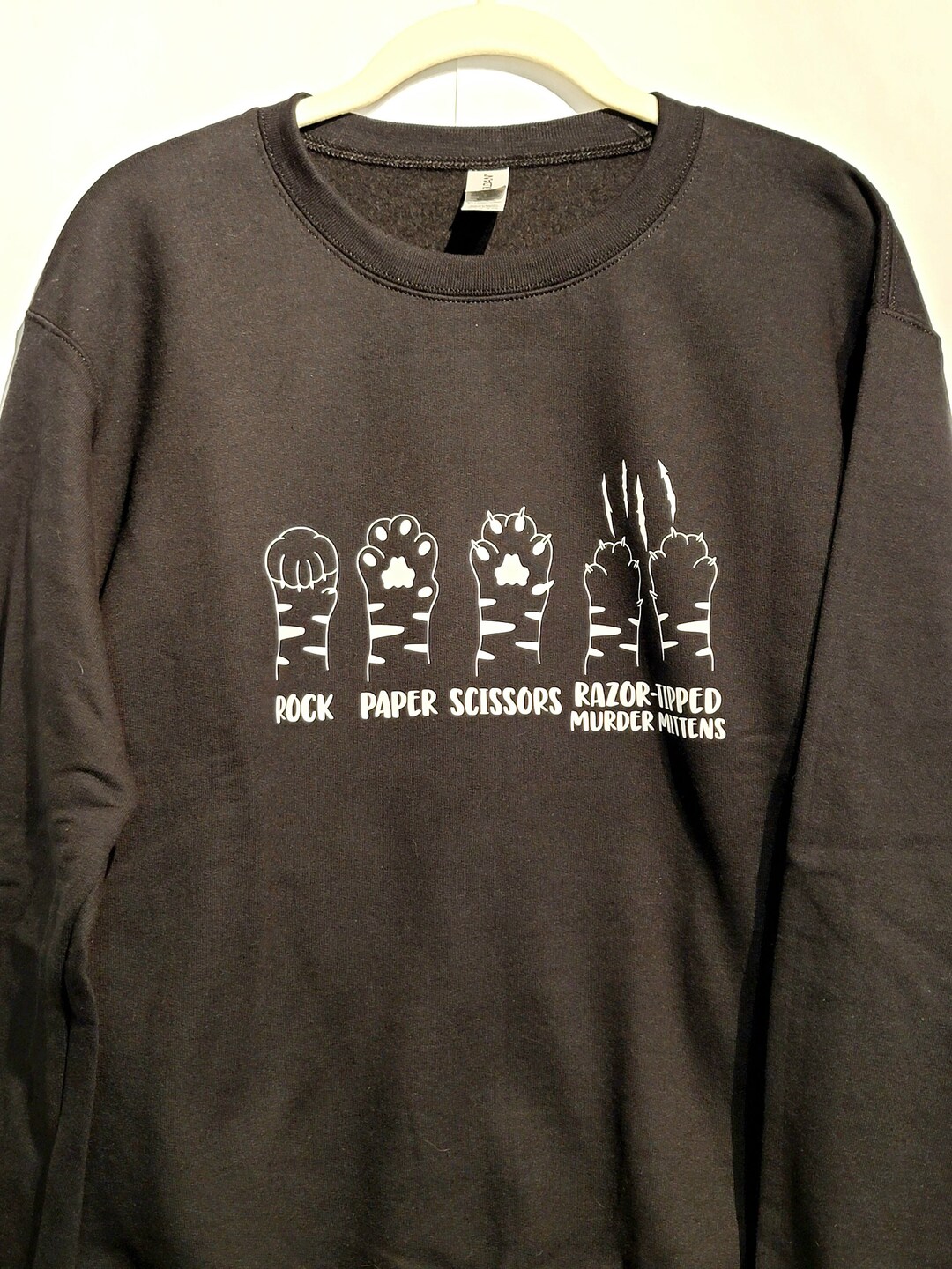 Rock, Paper, Scissors, Razor Tipped Murder Mittens Sweatshirt - Etsy