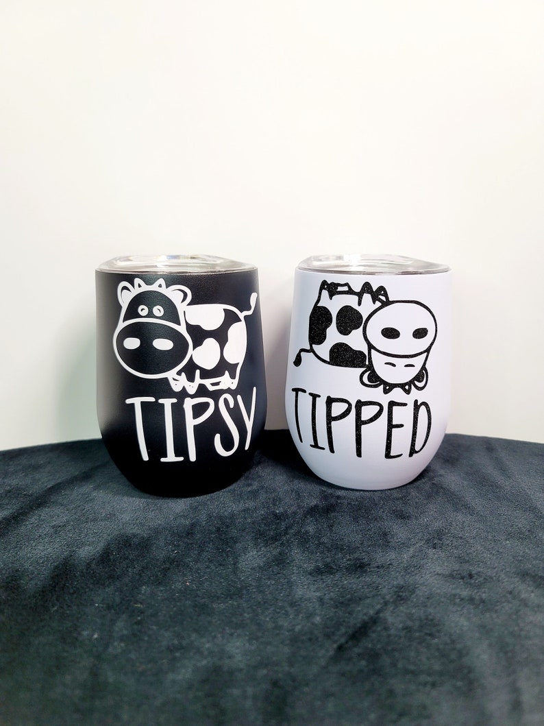 Tipsy & Tipped 12 Oz Wine Tumbler - Etsy