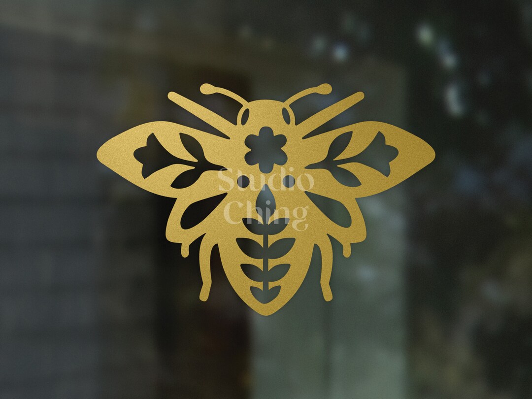Floral Bee Boho Car Decal for Beekeepers and Gardeners. Exterior Grade ...
