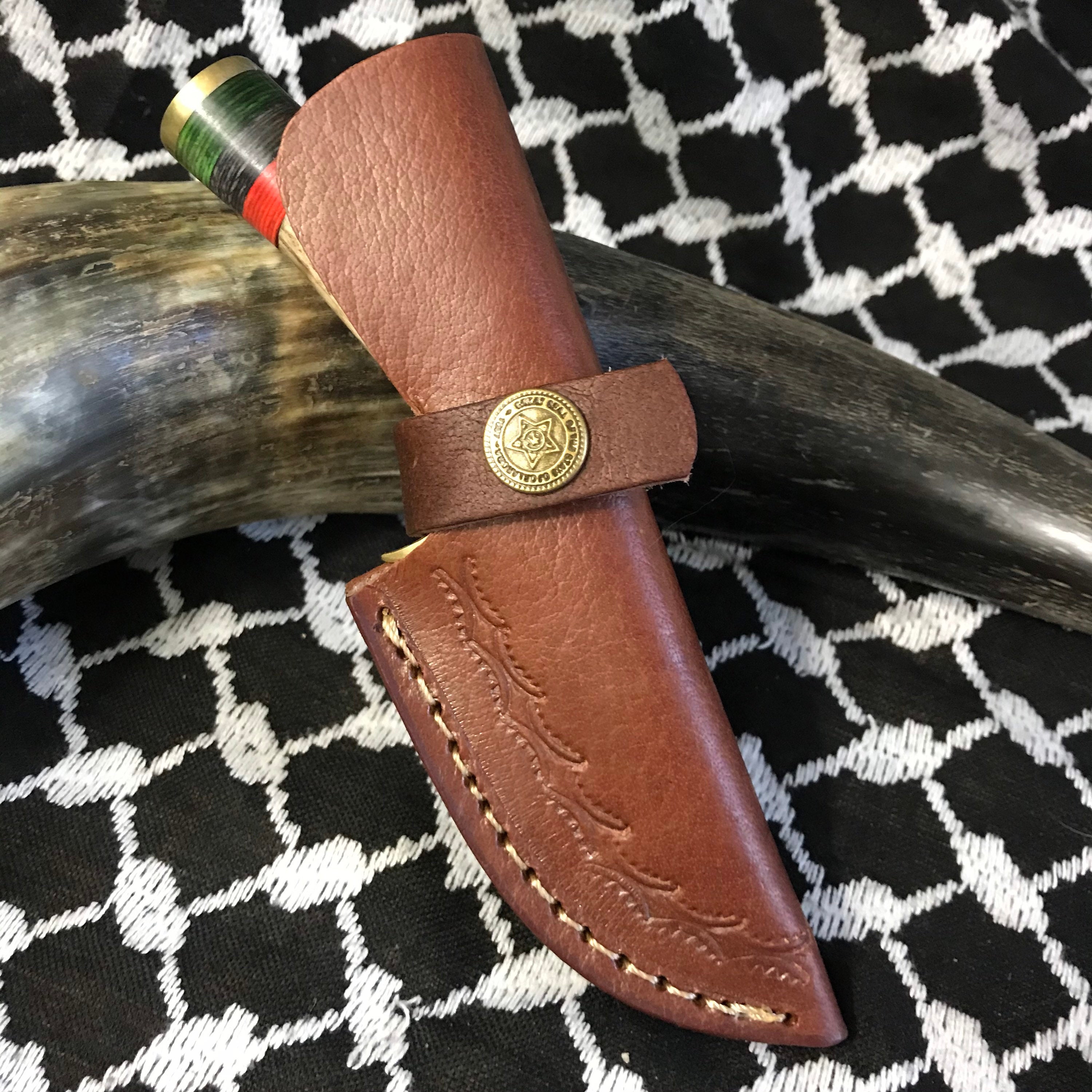 Custom Made 6 Inch Damascus Knife With Stag Antler Handle | Etsy