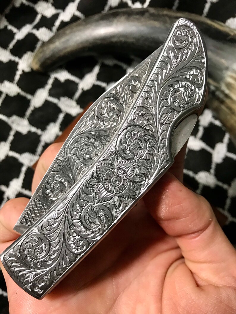 Custom Made D2 Tool Steel Folding Knife Hand Engraved Handle - Etsy