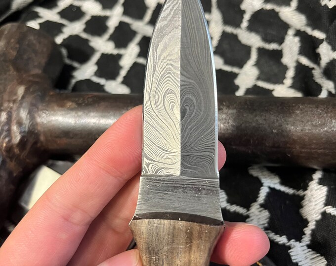 6 Custom Made Heart Damascus Boot Knife Clip With Rosewood Handle ...