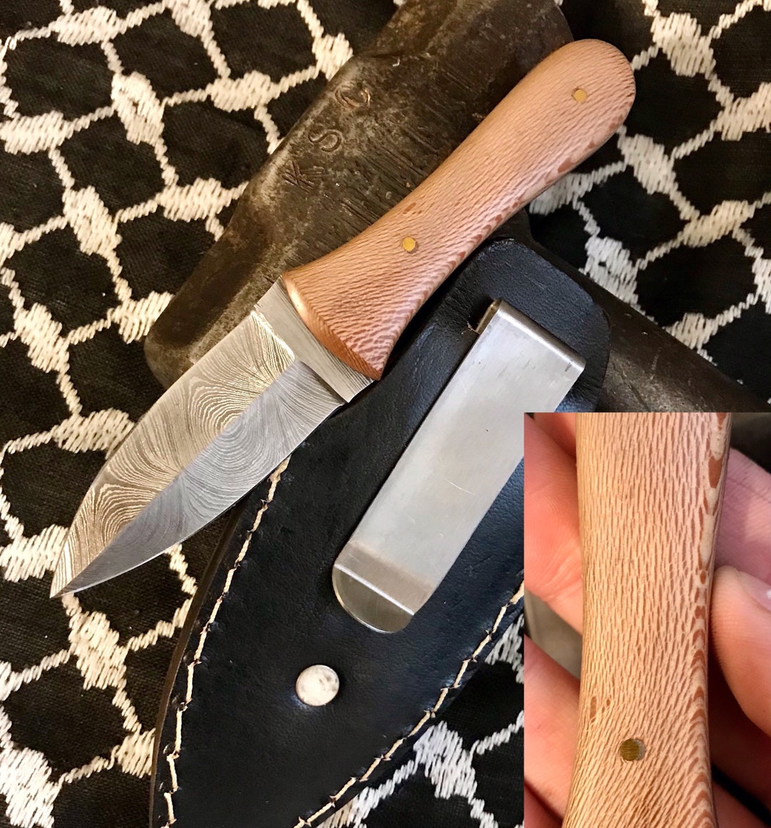 Personalized Custom Made Damascus Boot Knife Clip With Exotic Himalayan ...