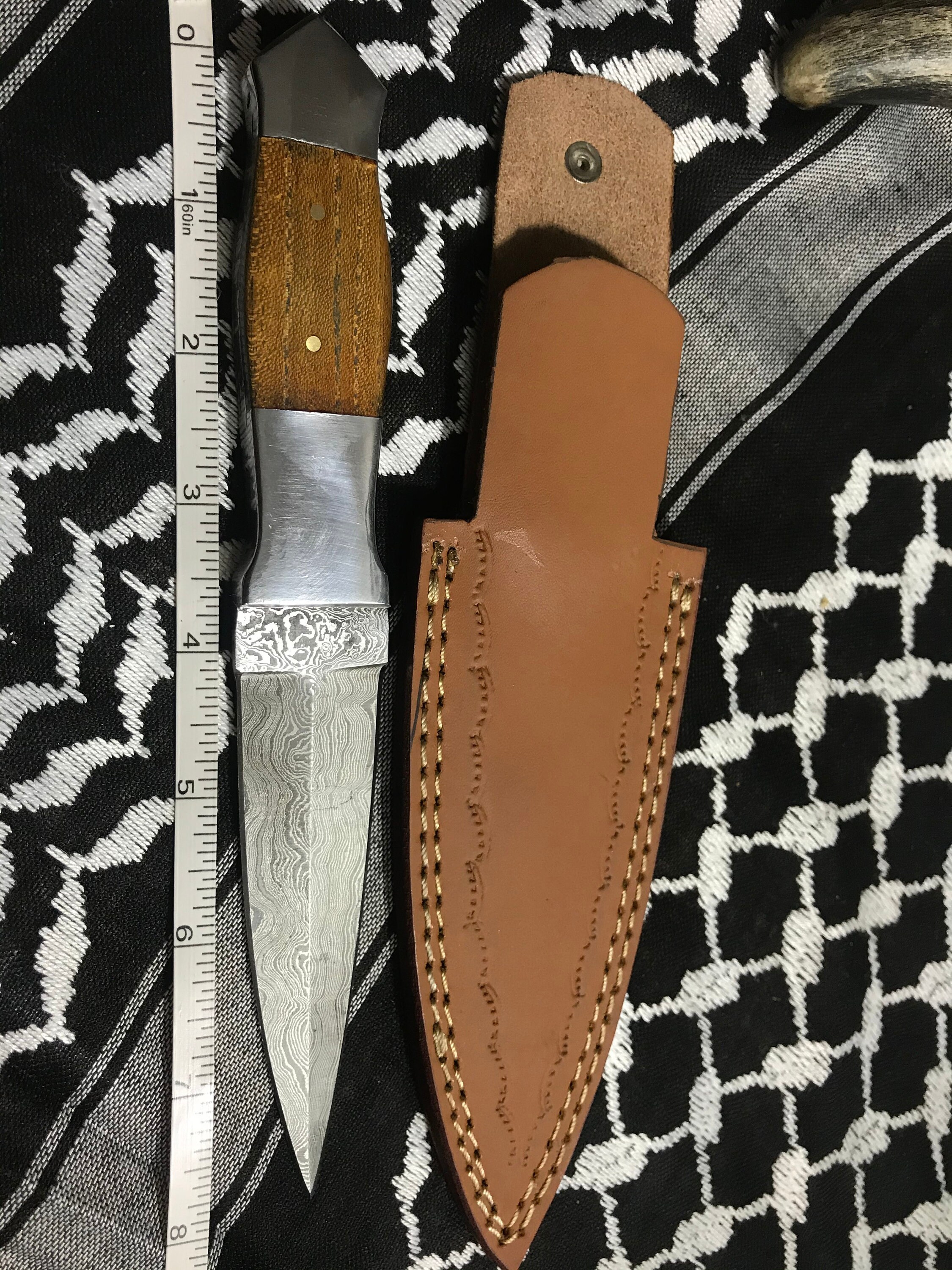 Custom Made Damascus Boot Knife With an Exotic Himalayan - Etsy