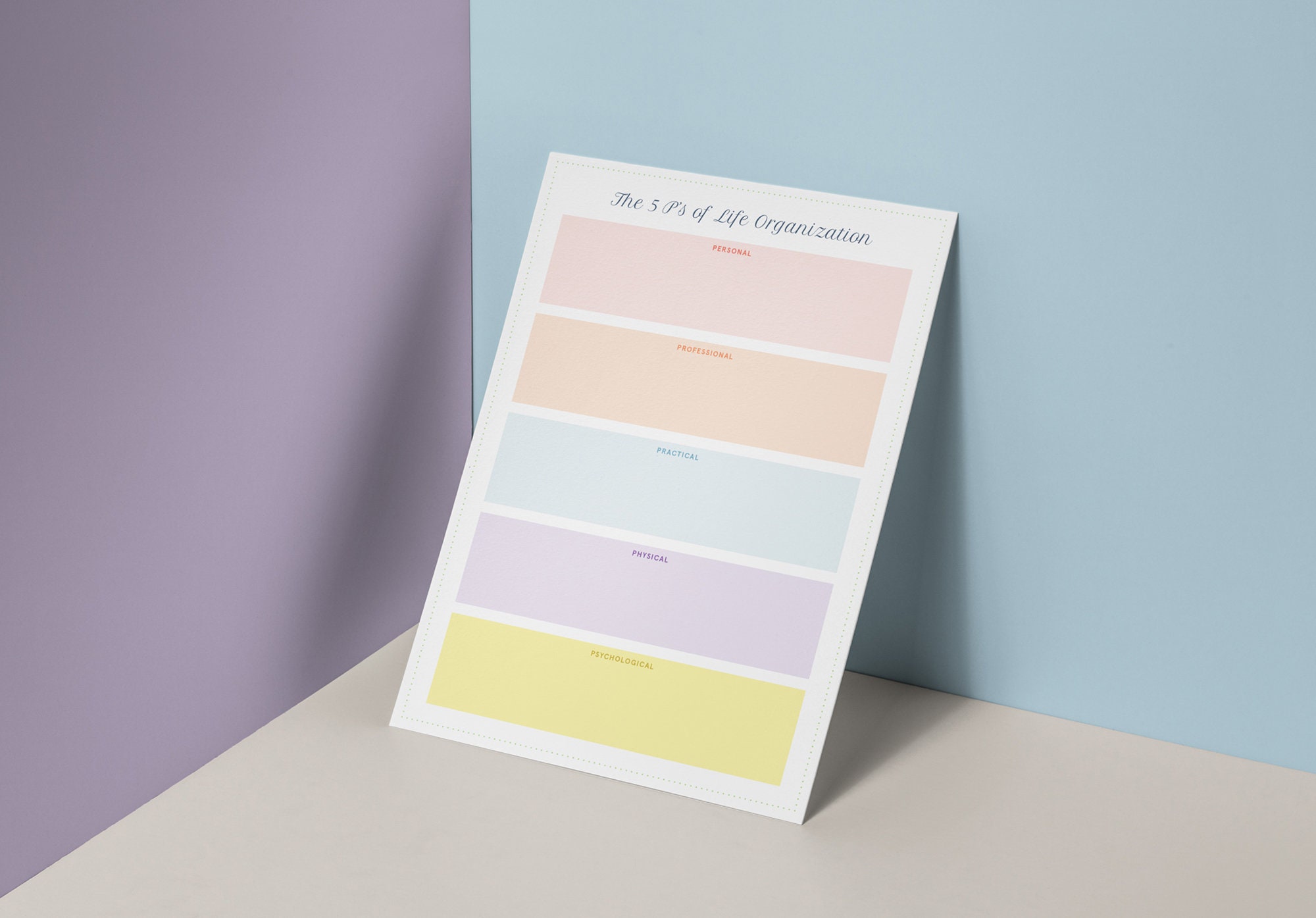 The 5 P's of Life Organization - Etsy