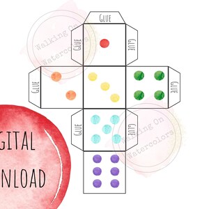 Rainbow Dot Dice, Homeschool Activity, Class Game, Printable Craft ...