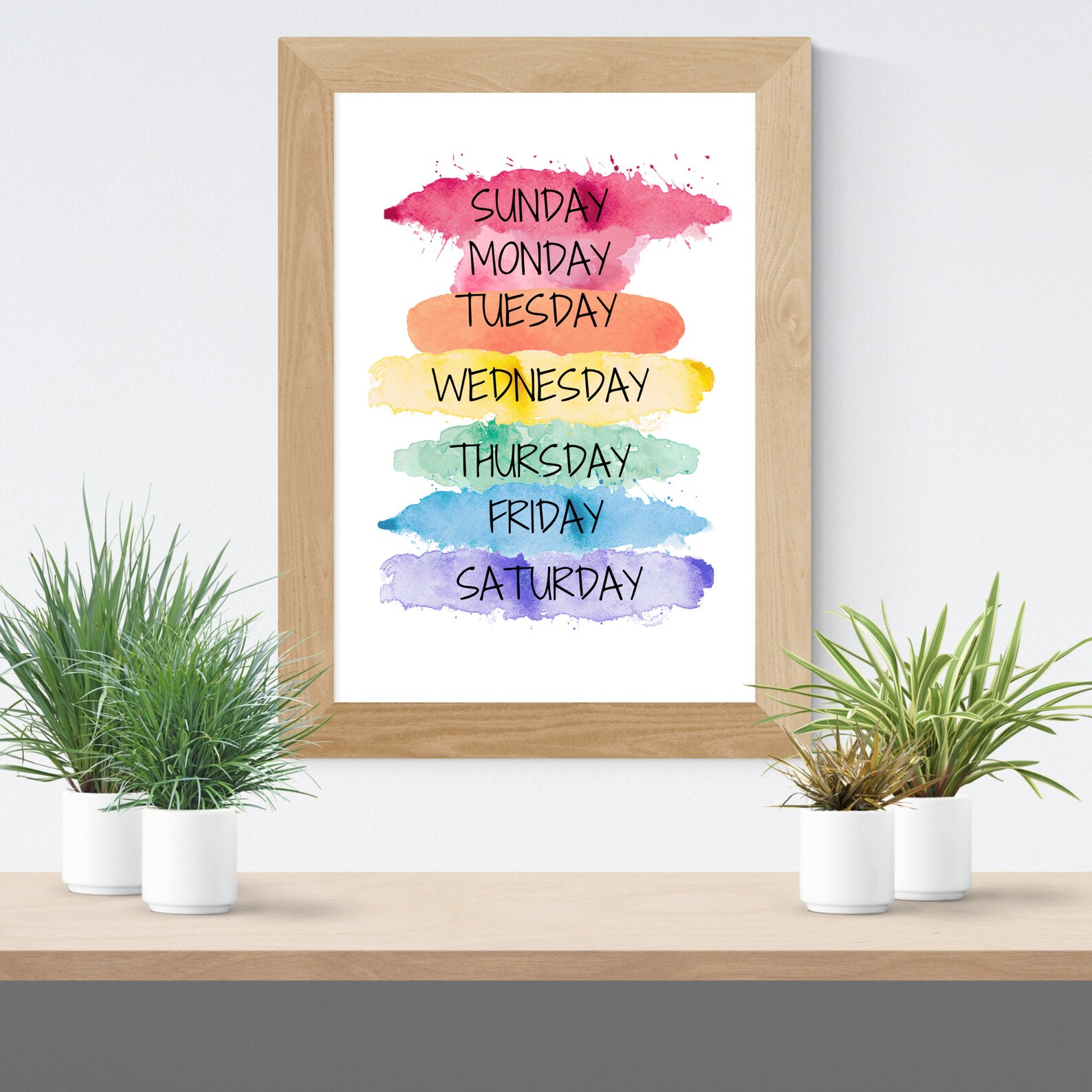 Educational Watercolor Print Set of 6 Alphabet Colors - Etsy