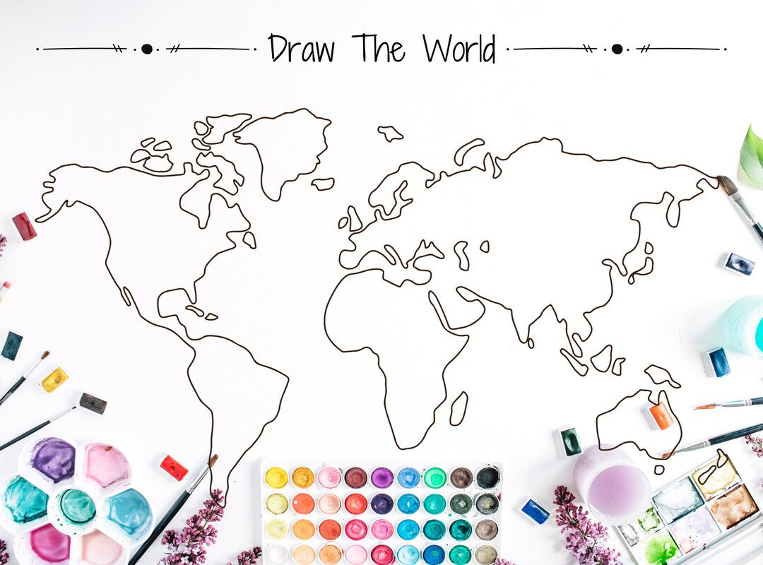Draw the World Minimalists Map, Challenge Map Practice, CC Map Drawing ...