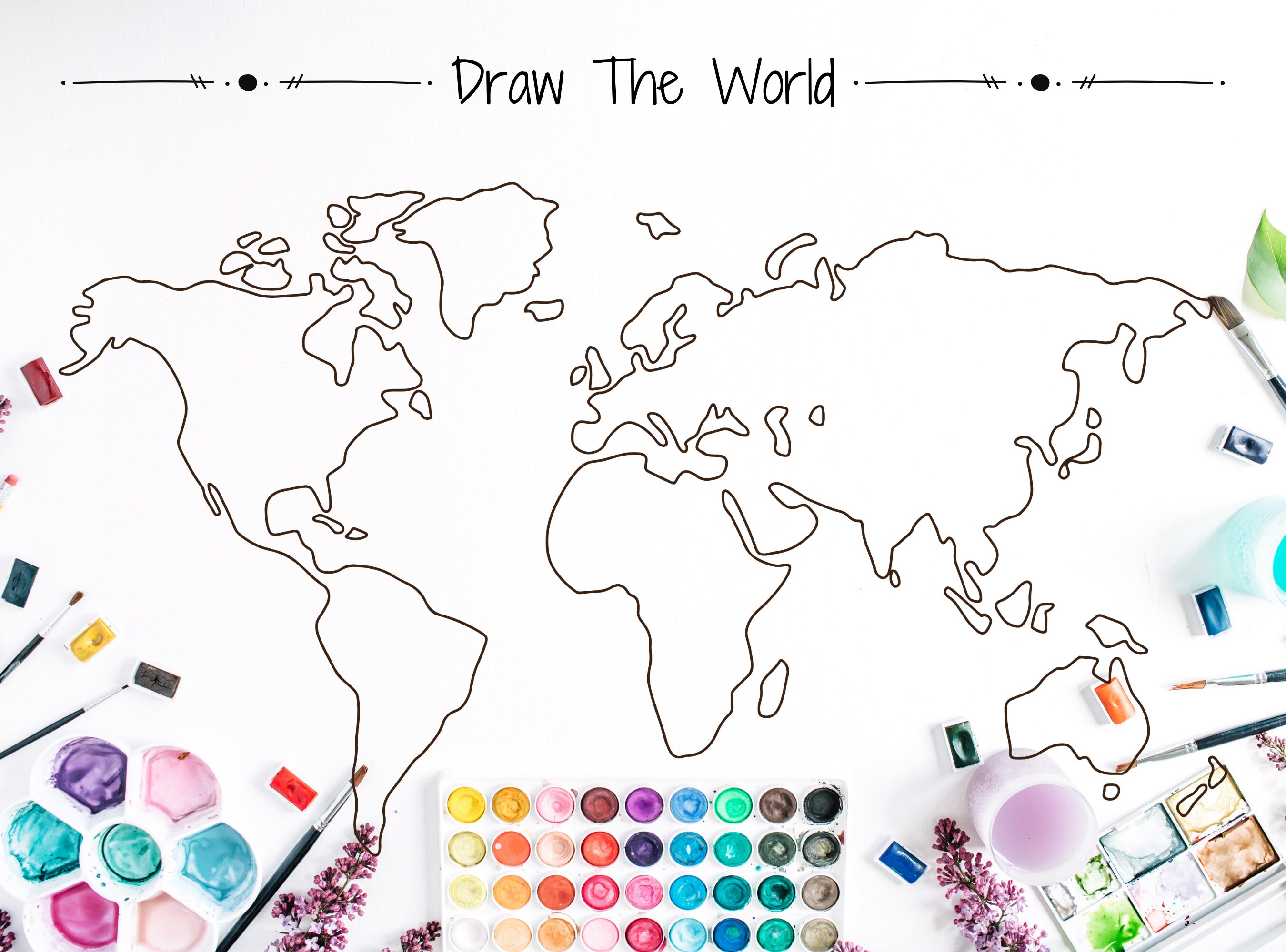 Draw the World Minimalists Map, Challenge Map Practice, CC Map Drawing ...