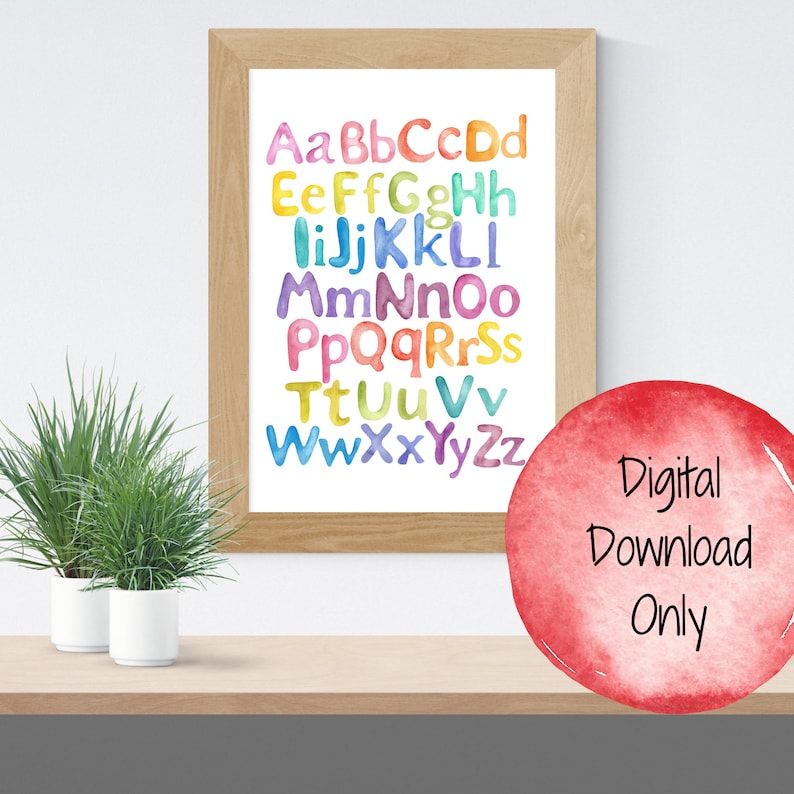 Educational Watercolor Print Set of 6 Alphabet Colors - Etsy
