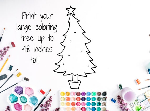 Diy Christmas Tree Giant Coloring Page Activity for Kids | Etsy