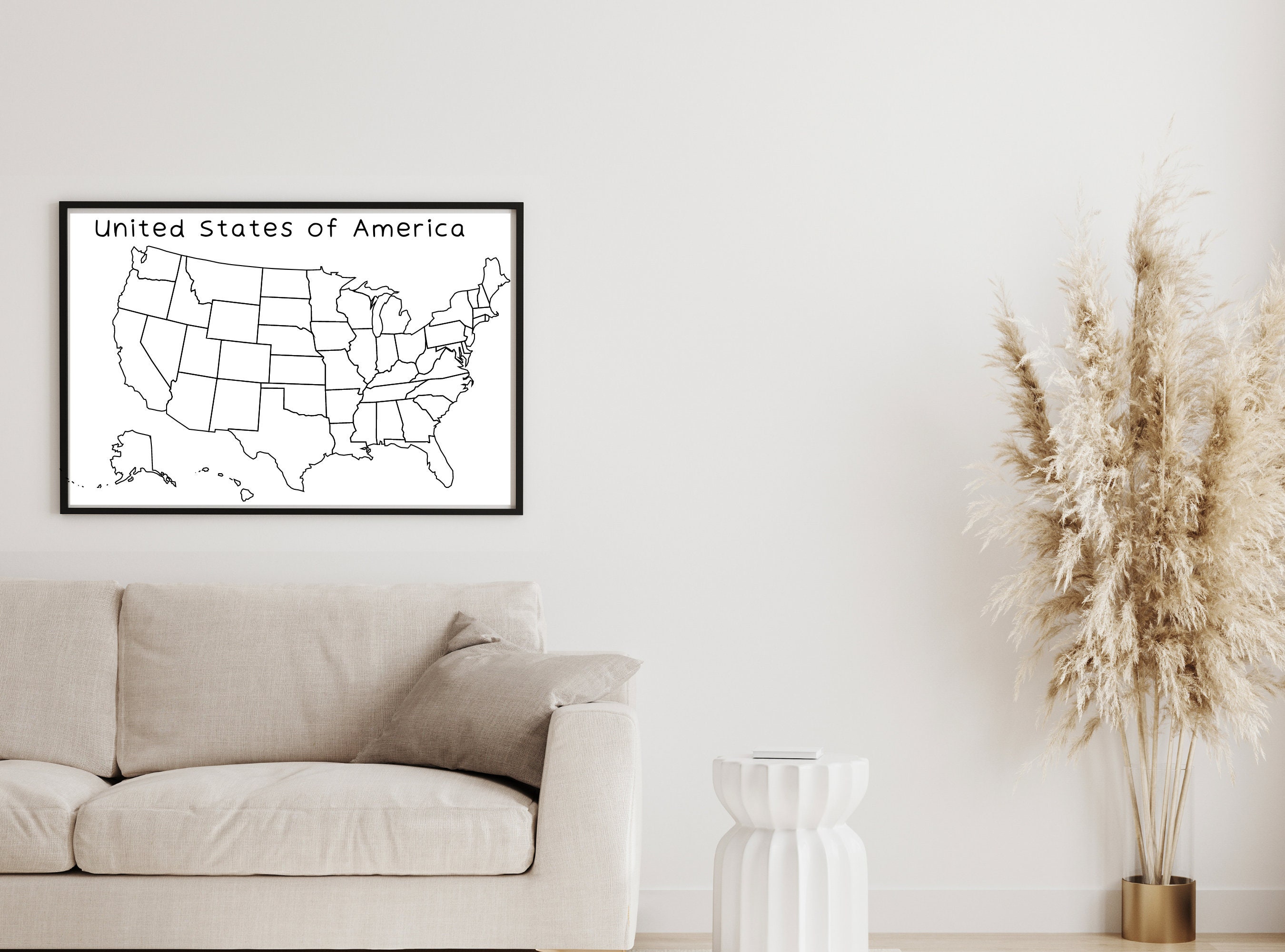 United States Map Coloring Page, US States and Capitals, Homeschool ...