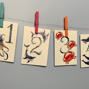 Ocean Animals Number Flash Cards 1-12, Preschool Flash Cards, Preschool ...