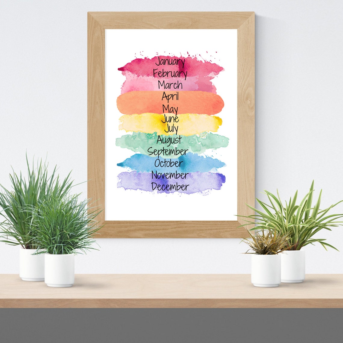 Educational Watercolor Print Set of 6 Alphabet Colors - Etsy