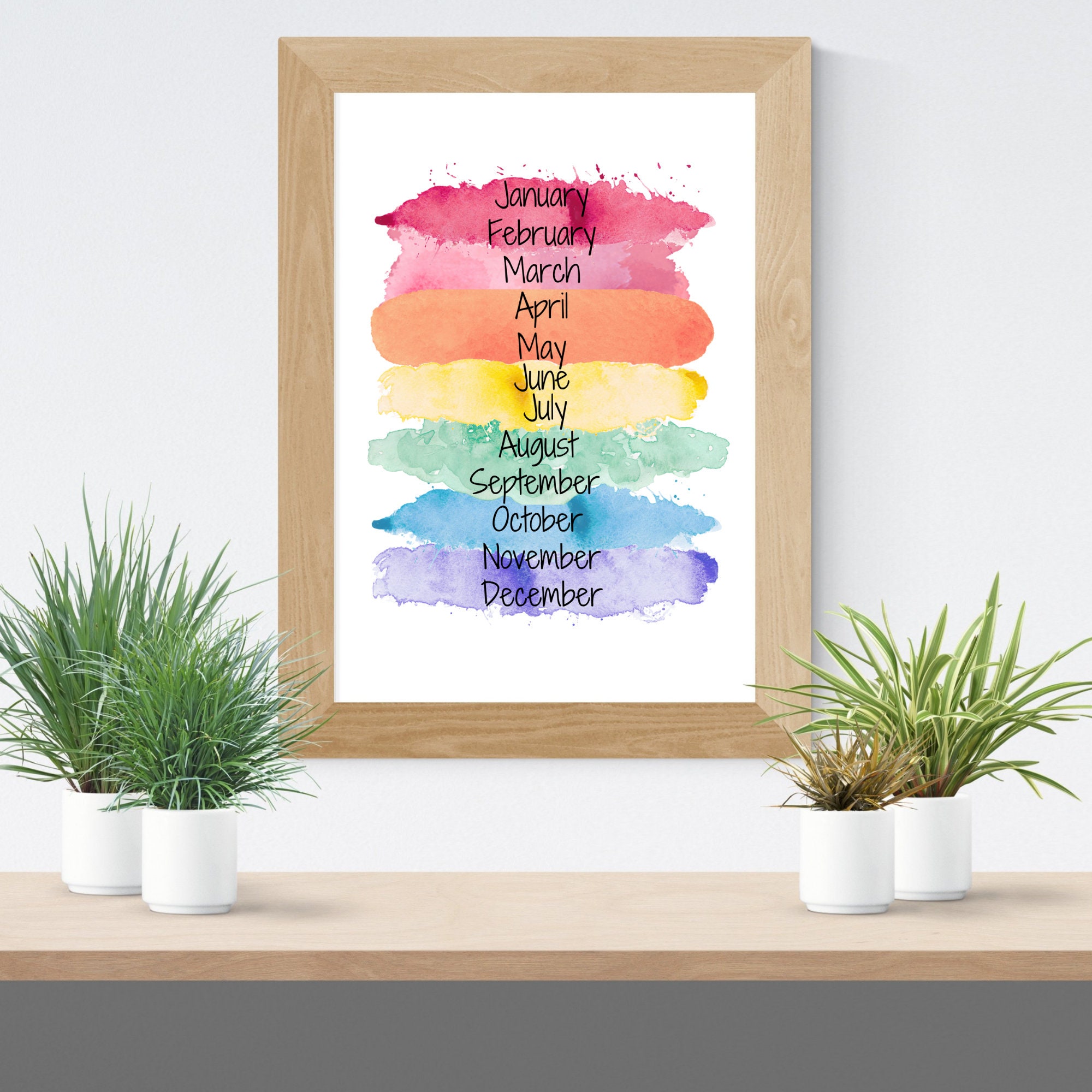 Educational Watercolor Print Set of 6 Alphabet Colors - Etsy