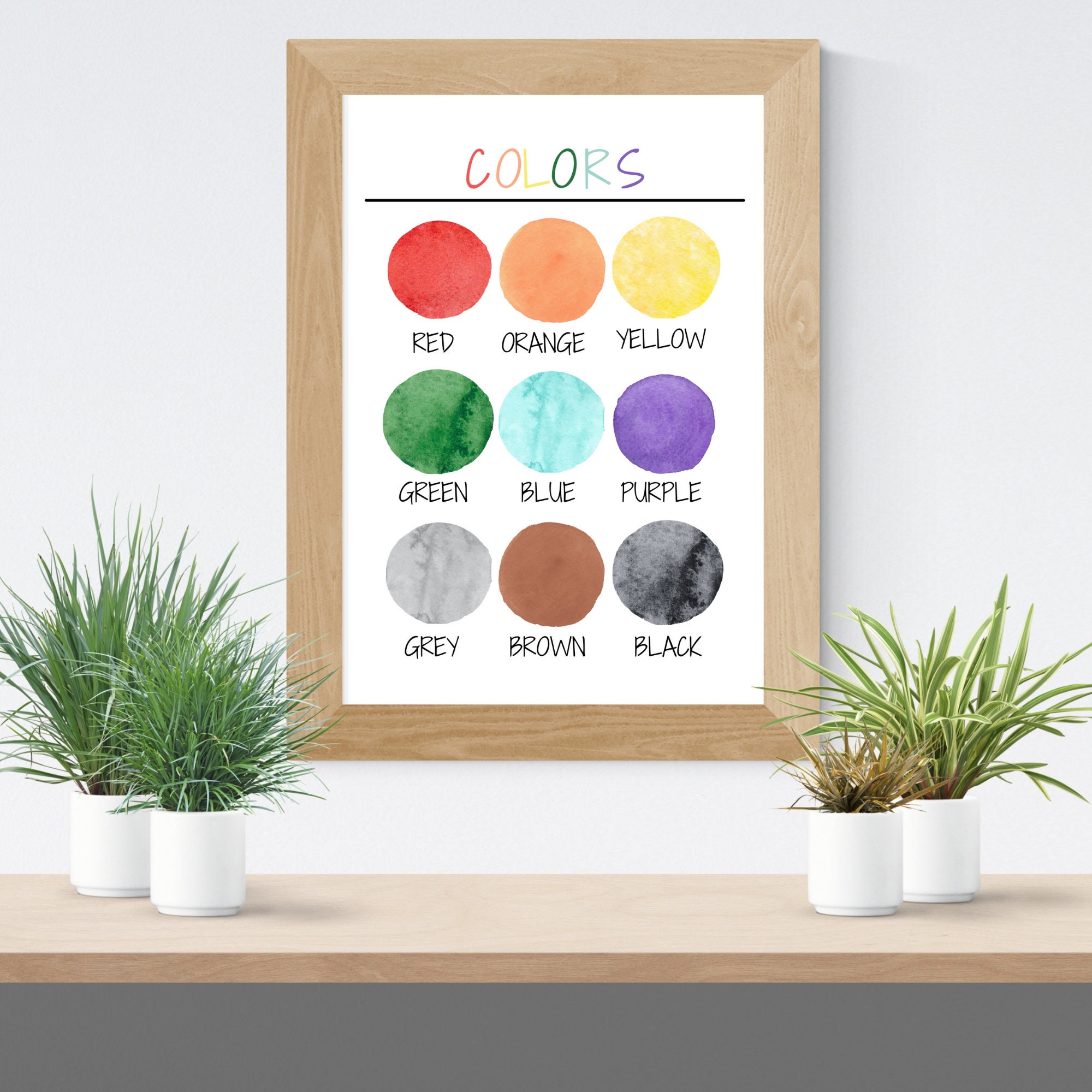 Educational Watercolor Print Set of 6 Alphabet Colors - Etsy