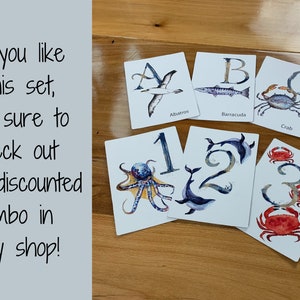 Watercolor Ocean ABC Flashcards, Alphabet Banner, Charlotte Mason Ocean ...