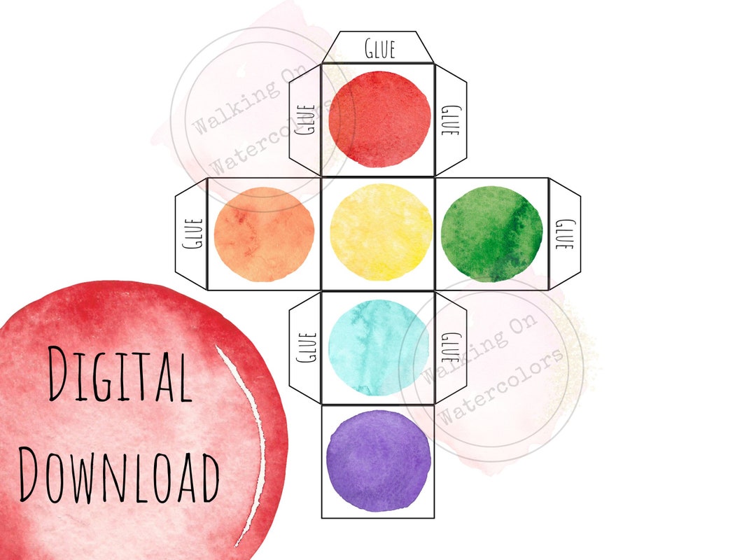 Rainbow Dice, Homeschool Activity, Class Game, Printable Craft ...