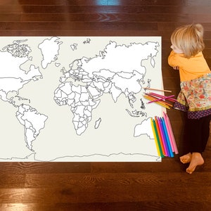 CC Cycle 1-3 World Map Coloring Page, Classroom Geography, Learn ...