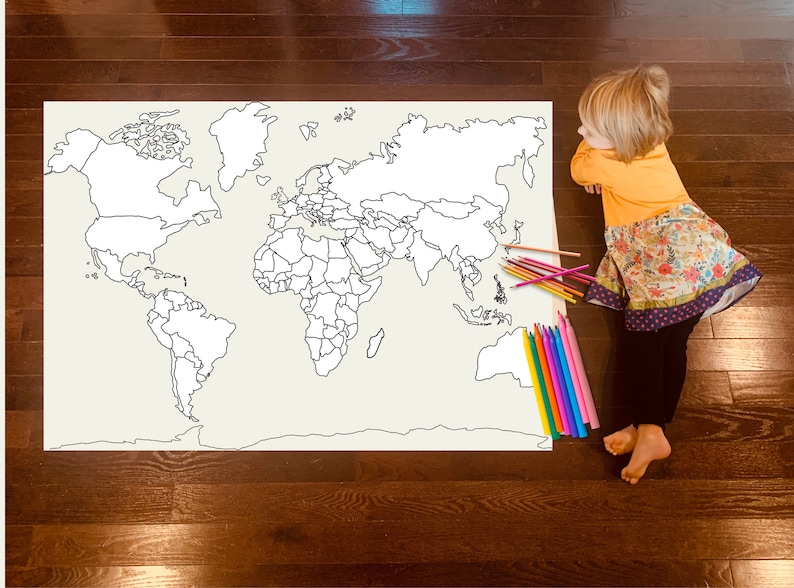 CC Cycle 1-3 World Map Coloring Page, Classroom Geography, Learn ...