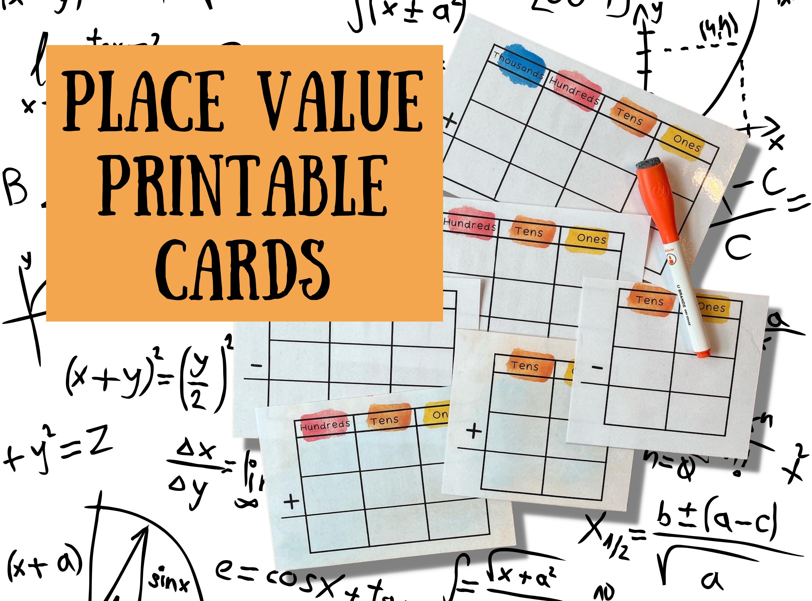 Kindergarten and First Grade Math Place Value Cards, Homeschool Math ...