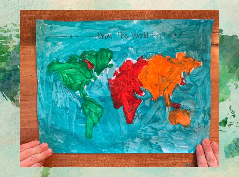 Draw the World Minimalists Map, Challenge Map Practice, CC Map Drawing ...